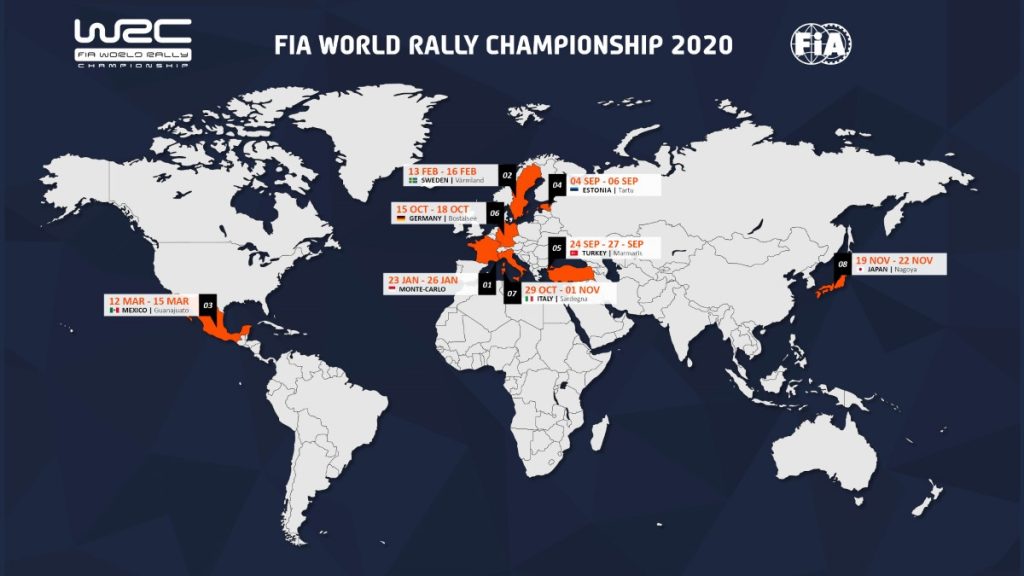 Le WRC dévoile son nouveau calendrier 2020